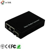 China Mini 2x  SFP Slot Gigabit Fiber Ethernet Media Converter 10/100/1000Base-T RJ45 to 1x 1000Base-X for sale