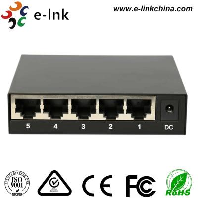 China Unmanaged 5 Port Ethernet POE Switch 10 / 100 / 1000Mbps 100000 Hours MTBF DC5V/1A for sale