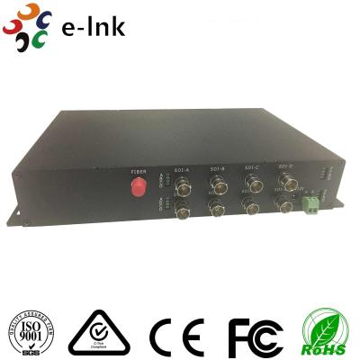 China Single Mode SDI To Fiber Optic Converter 1 Channel RS485 Reverse Data 20km 12 Watt for sale