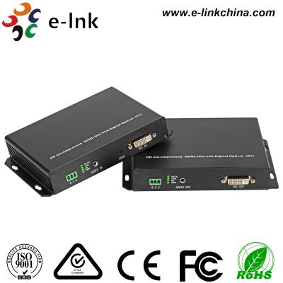 China KVM DVI Video To Fiber Converter 1.0 Protocol 1Ch Analog Audio Support KVM, SFP Port 3G for sale