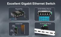 China Mini Industrial 5 port Ethernet POE Switch with 4 Port PoE 12~48V DC Input for sale
