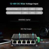China Mini Industrial Ethernet POE Switch 4 Port 10/100/1000BASE-T PoE 12~48V DC for sale