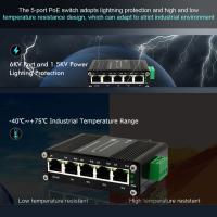 China Mini Industrial Ethernet POE Switch 4 Port 10/100/1000BASE-T PoE 12~48V DC for sale