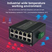 China Mini Industrial Ethernet Switch 10 Port 10/100/1000BASE-T GE 12~48V DC for sale