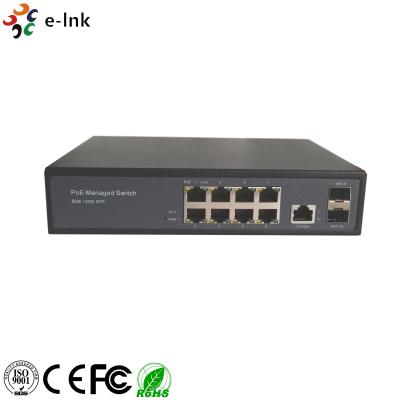 China 8 Port Ethernet POE Switch Managed Gigabit Auto Sensing 24V 48V Layer 2 Management for sale