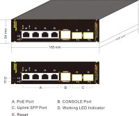 China Industrial 4-Port UPoE (60W) + 2 SFP Gigabit Switch with Redundant Power for sale