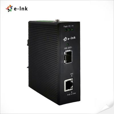 China 10G SFP+ to Multi-Gigabit PoE++ Converter 90W Industrial Media Bridge for sale