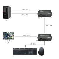 China 4K HDMI 2.0 KVM USB Fiber Extender Ultra HD 60Hz over 10km SMF 300m MMF for sale