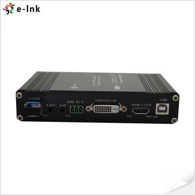 China DVI KVM Fiber Optic Extender 1080P USB RS232 Audio GPIO Long-Distance Transmission for sale