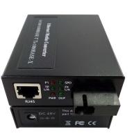 China Single Fiber Optic Media Converter , Ethernet Fiber Media Converter 48VDC Power Input for sale