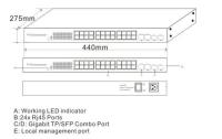 China 24 Port 10 / 100M Industrial Ethernet Switch Din Rail Mount With 2 Gigabit TP / SFP Combo Ports for sale