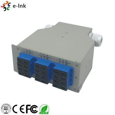 China 24 Ports Fiber Optic Patch Panel Industrial DIN - Rail With SC/PC SM Duplex Adapters for sale