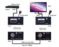 China IR Remote Control Hdmi To Optical Cable Converter Single RG6 Coaxial Cable Up To 100m/328ft for sale