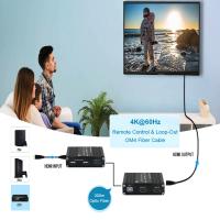 China Micro 4K 60Hz UHD HDMI USB over Fiber Optic Extender Multimode Fiber, LC, 300 meters for sale
