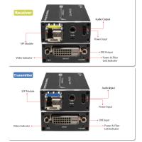 China Mini 4K DVI Over Fiber Extender with Stereo Audio Uncompressed Signal Transmission for sale