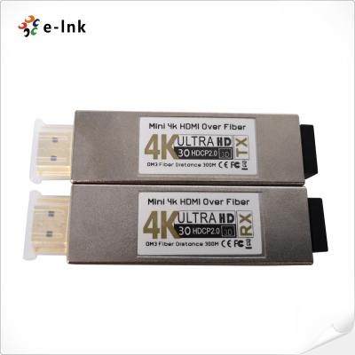 China Mini 4K HDMI Fiber Optic Transceiver Supports HDMI 1.4a up to 300m Distance for sale