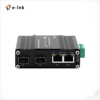 China Mini Industrial 2-Port 90W PoE + 2-Port SFP Ethernet DIN Rail Type Hardened Grade 90W PoE Switch for sale