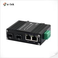 China Mini Industrial 2-Port 90W PoE + 2-Port SFP Ethernet DIN Rail Type Hardened Grade 90W PoE Switch for sale