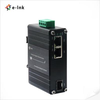 China Gigabit DIN Rail Converter SFP Slot 30W PoE+ Harsh Environment for sale