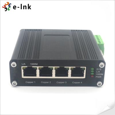 China Industrial 4-Port Gigabit Ethernet Switch 10/100/1000Mbps DIN Rail -40°C to 75°C for sale