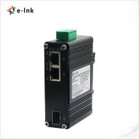 China Mini Industrial SFP to 2xGigabit PoE+ Media Converter 30W -40~75°C for sale