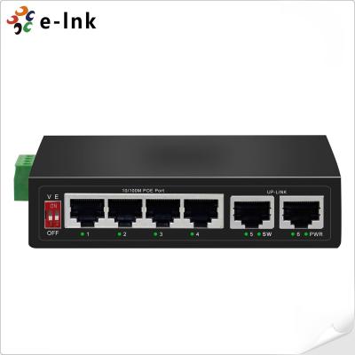 China Industrial 4 Port PoE+ Switch 250m Transmission Surge Protection Fanless for sale