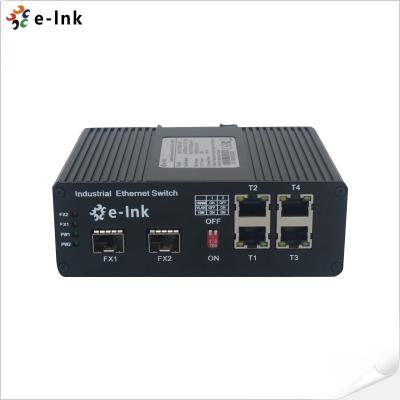 China Industrial 4 Port PoE+ Switch 30W Per Port 2 SFP Uplinks 250m Distance for sale