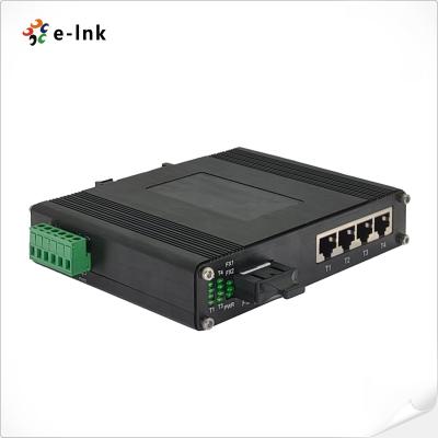 China Industrial 4-Port Fast Ethernet + 1-Port Fiber Switch -40~80°C DIN-Rail for sale