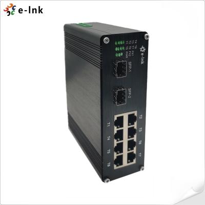 China Industrial 8-Port Gigabit 802.3bt PoE++ Switch + 2-Port Fiber 360W for sale