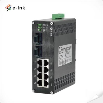 China Industrial 8-Port Gigabit PoE++ Switch (100W/Port) + 2 Fiber Uplinks 360W for sale