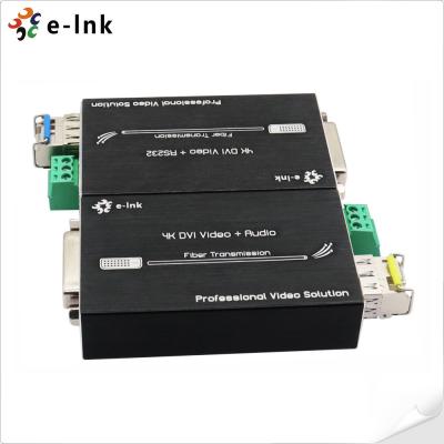 China Mini 4K DVI Fiber Extender Uncompressed Signal 80km Range RS232 Control for sale