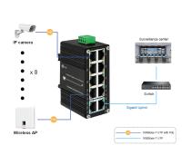 China Mini Industrial 8-Port PoE+ 2-Port Gigabit Ethernet Switch DIN-Rail -40~80°C for sale