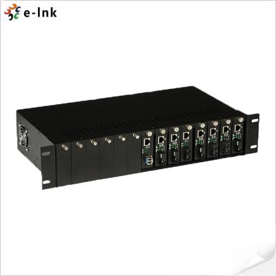 China 14-Slot 2U Media Converter Rack with Dual Power Supply Hot-Swap Support for sale