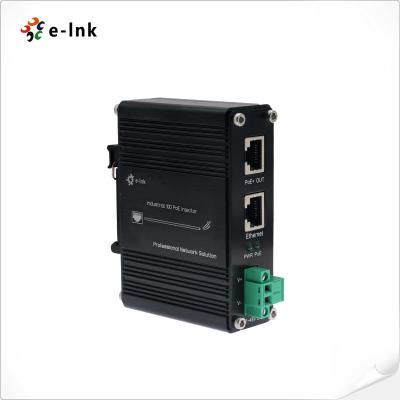China Industrial 10G PoE+ Injector 60W High Power 12–48VDC Wide Input for sale