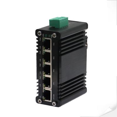 China Industrial 5 Port PoE+ Switch Gigabit Ethernet Wide DC Input Compact for sale