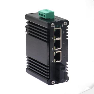China Industrial Gigabit Switch 3 Copper 1 Fiber Port Wide Temp IP40 Rated for sale