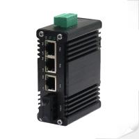 China Unmanaged Industrial PoE Switch 3 Port PoE+ Fiber Optic Wide Voltage for sale
