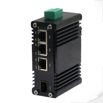 China Industrial PoE Switch 3 Port PoE+ 1 SFP Wide Voltage Solar Powered for sale