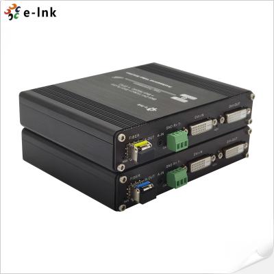 China Bidirectional DVI Fiber Extender with RS232 Audio GPIO 1080P up to 20km for sale