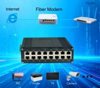 China Industrial 16-Port 40Gbps Gigabit Ethernet Switch with VLAN Support DIN-Rail Mount Aluminum Alloy Housing for Harsh Environments for sale