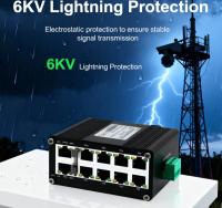 China Industrial 10-Port 10/100/1000T Gigabit Ethernet Switch -40~80°C Wide Temp DIN Rail Wall Mount for Harsh Environment for sale