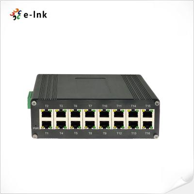 China Industrial 16-Port 40Gbps Gigabit Ethernet Switch with VLAN Support DIN-Rail Mount Aluminum Alloy Housing for Harsh Environments for sale