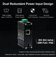 China Industrial 2.5G PoE+ Media Converter with Voltage Booster 1xRJ45 1xSFP+ 30W Output Wide Input Voltage 12-48VDC Plug and Play Setup for sale