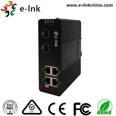 China Gigabit Industrial Ethernet POE Switch 9K Bytes Jumbo Frame With 2 SFP Ports / 4 RJ45 Ports for sale