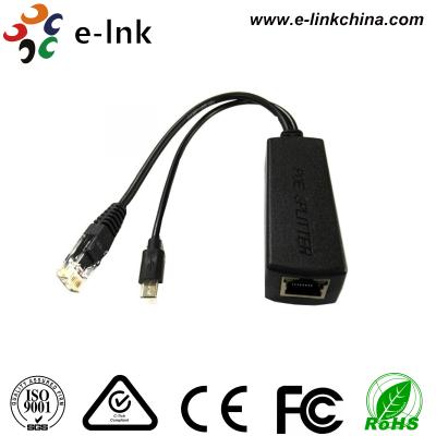 China 10/100/1000M Power Over Ethernet Injector 5V 2A PoE Splitter With Micro USB Port for sale
