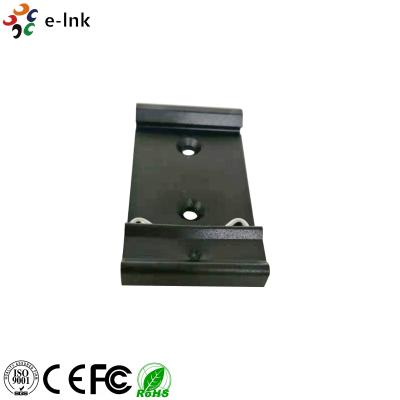China Black Aluminum Alloy Industrial Fiber Media Converter DIN Rail Mounting Clips for sale