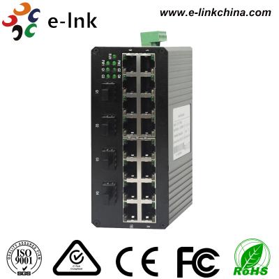 China 16-port 10/100Base-T + 4-port 1000BASE SFP Industrial Ethernet Switch for sale