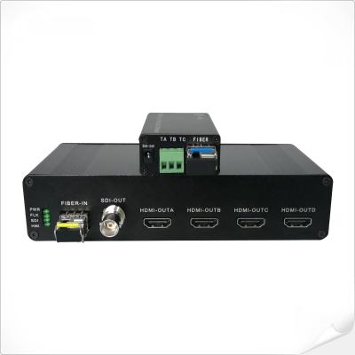 China 1 Ch SDI To Fiber Optic Converter 4-Ch HDMI 3G-SDI Loop Out Aluminum Case for sale