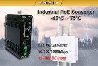 China Industrial Ethernet Fiber Media Converter 60W PoE+ DIN Rail / Wall mount Options Durable for sale