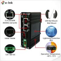 China Industrial Ethernet Fiber Media Converter 60W PoE+ DIN Rail / Wall mount Options Durable for sale